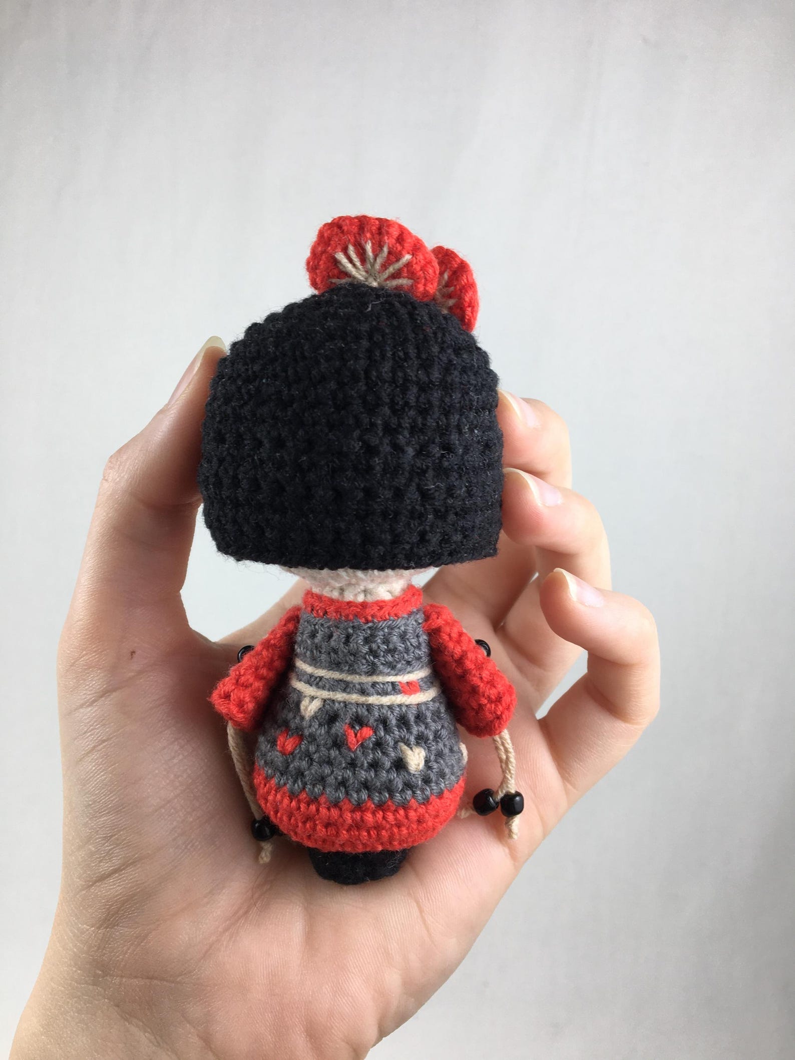 Mini Kokeshi Doll Crochet Pattern: Amigurumi Keychain, Japanese Style ...