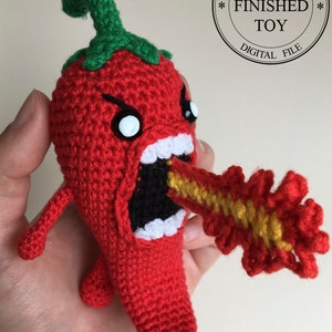 Crochet Pattern Crazy Red Hot Pepper, Amigurumi Pepper, Vegetables ...