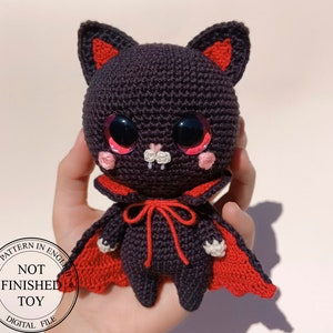 Vampire Cat Halloween Crochet Pattern, Halloween Cat Amigurumi, Vampire ...