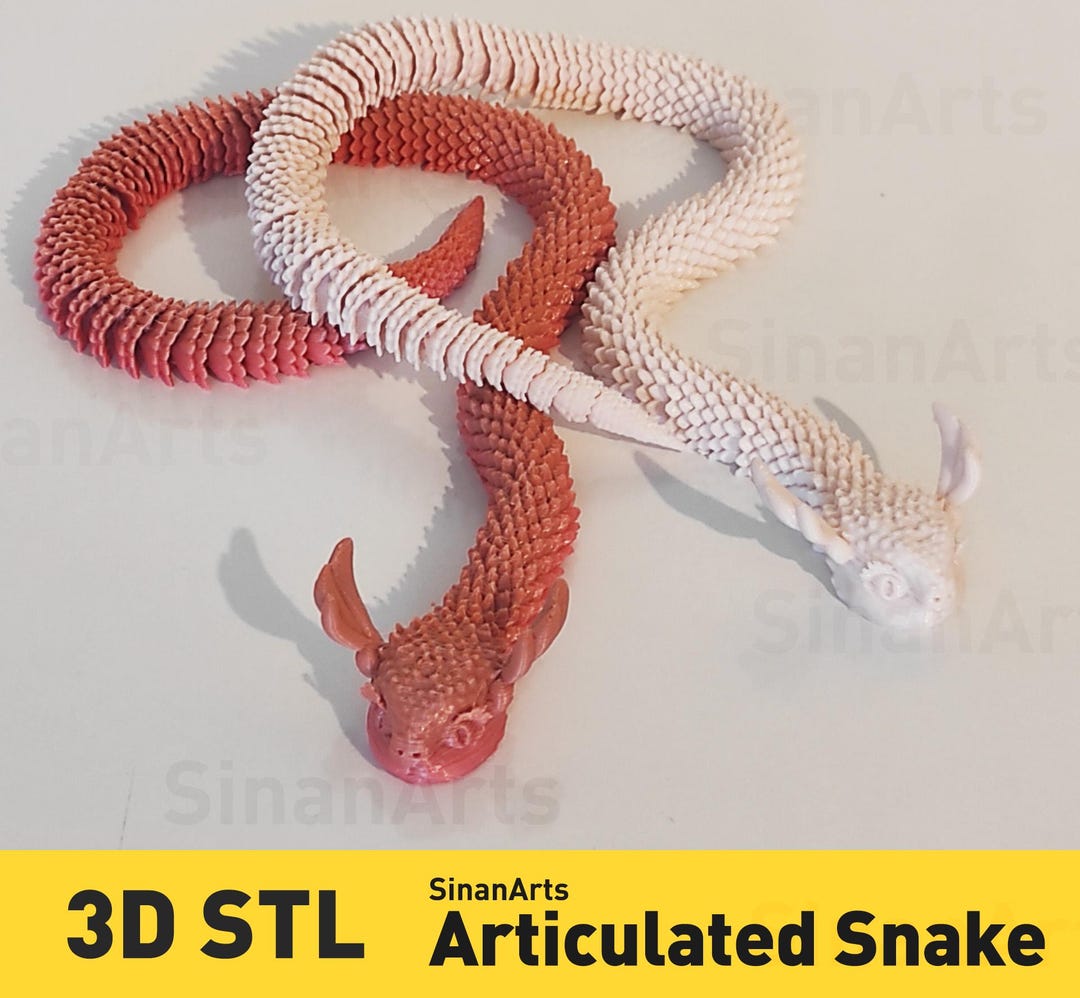 Articulated Snake File for 3D, Mysterious Snake, STL Print Files ...