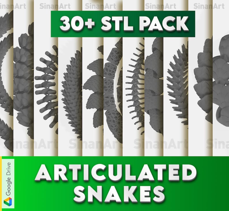 Articulated Snake 3D Model STL Pack: 30+ Fantasy & Realistic Designs ...