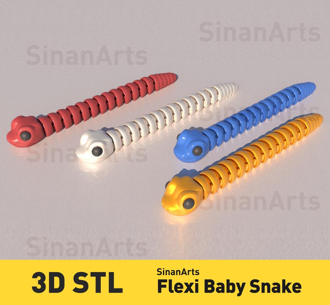 Flexi Baby Snake File for 3D, Articulated Snake, STL Print Files ...