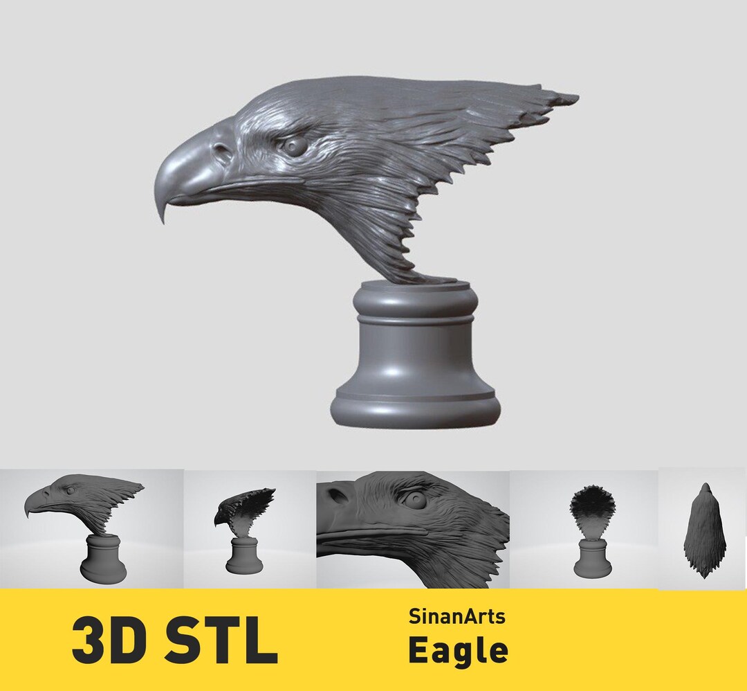 Eagle Bust 3D Ready Print STL Eagle STL, Printable File for 3D Printers ...