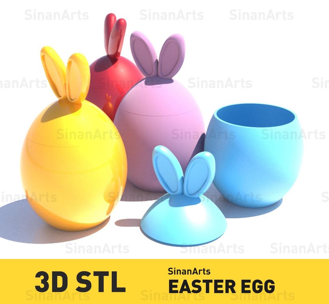 Easter Bunny Egg STL File – 3D Printable Egg With Bunny Ears – Cute ...