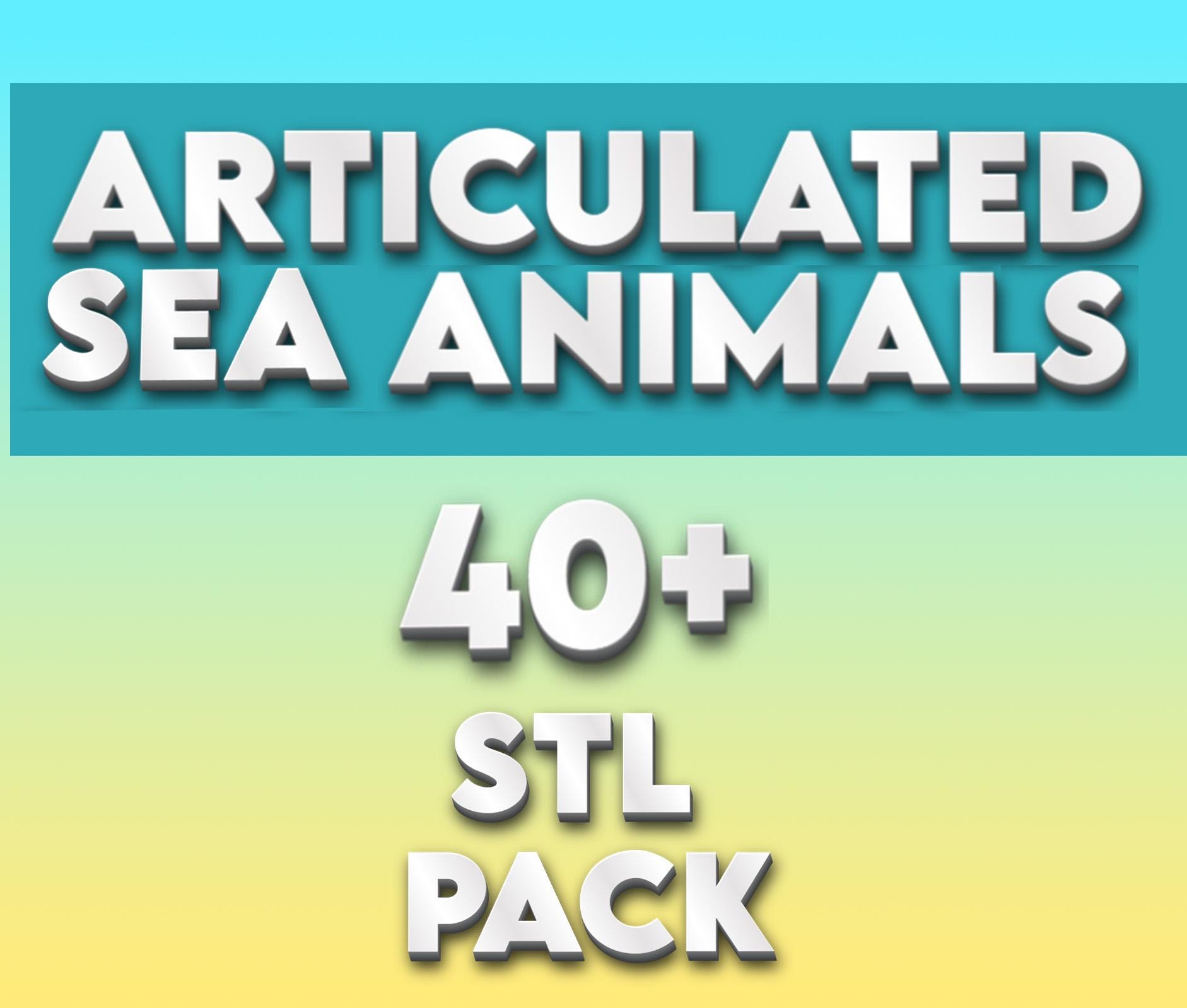 Flexi Sea Animal STL Pack: 3D Printing Models (40+ Files) - Etsy