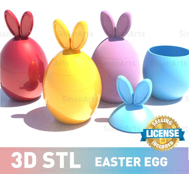 3D Printable Easter Bunny Egg STL File: Basket Filler (digital Download ...