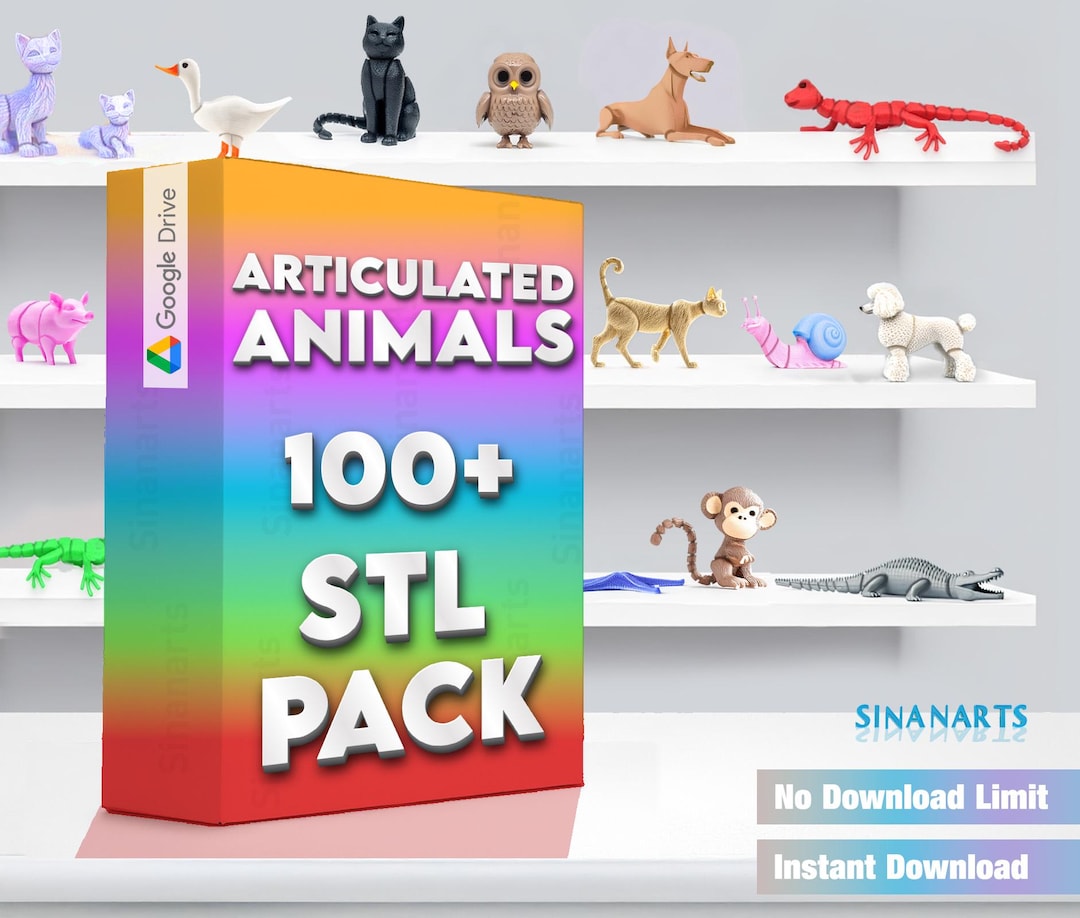100+ Articulated Animal STL Pack: 3D Printing Models (digital Download ...