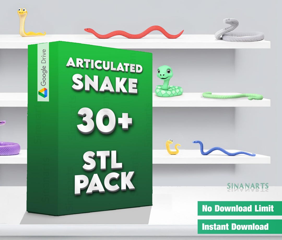 Articulated Snake 3D Model STL Pack: 30+ Fantasy & Realistic Designs ...