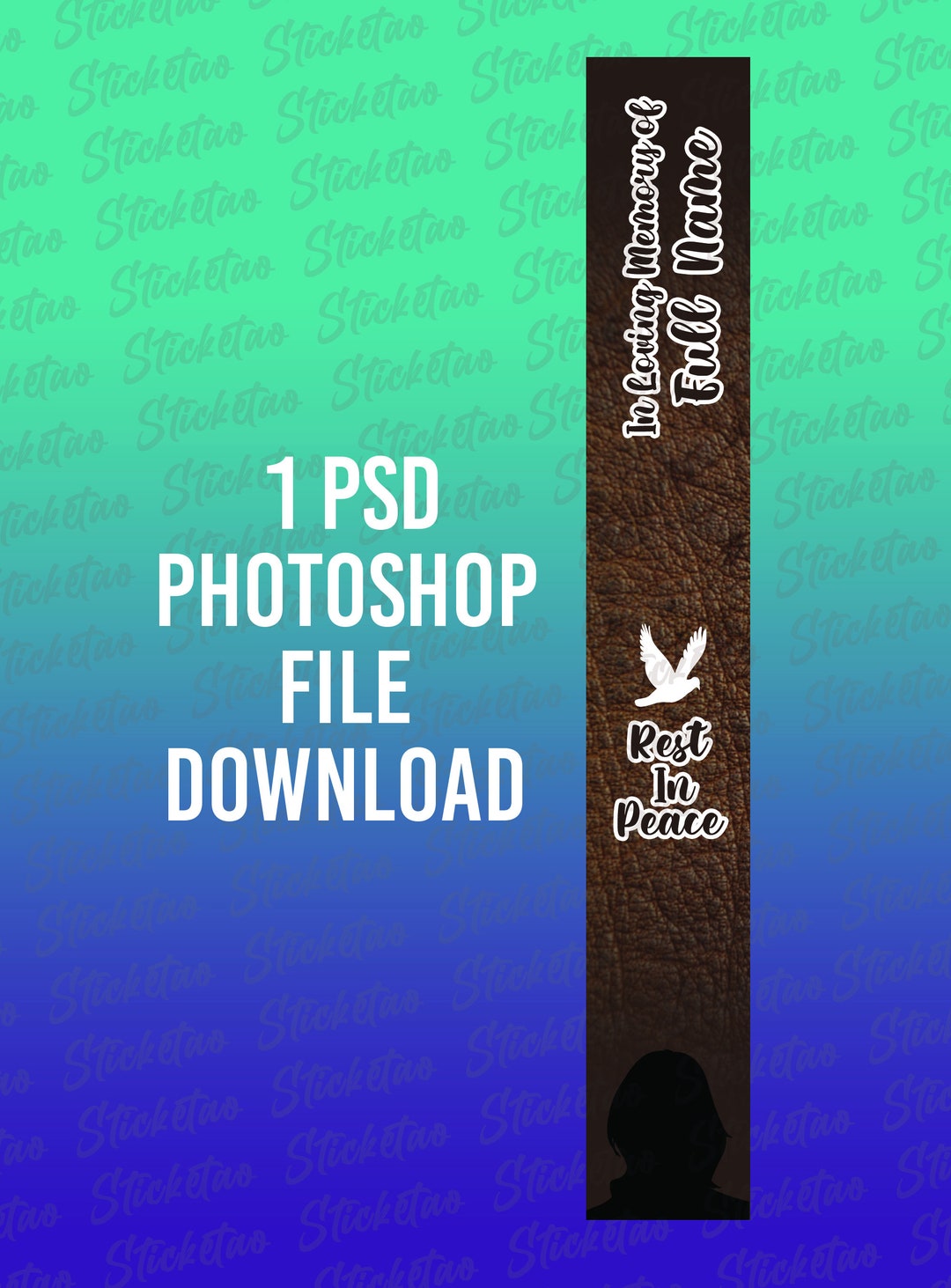 PSD File Download /photoshop File / Memorial Ribbon / RIP Ribbon / Rest ...