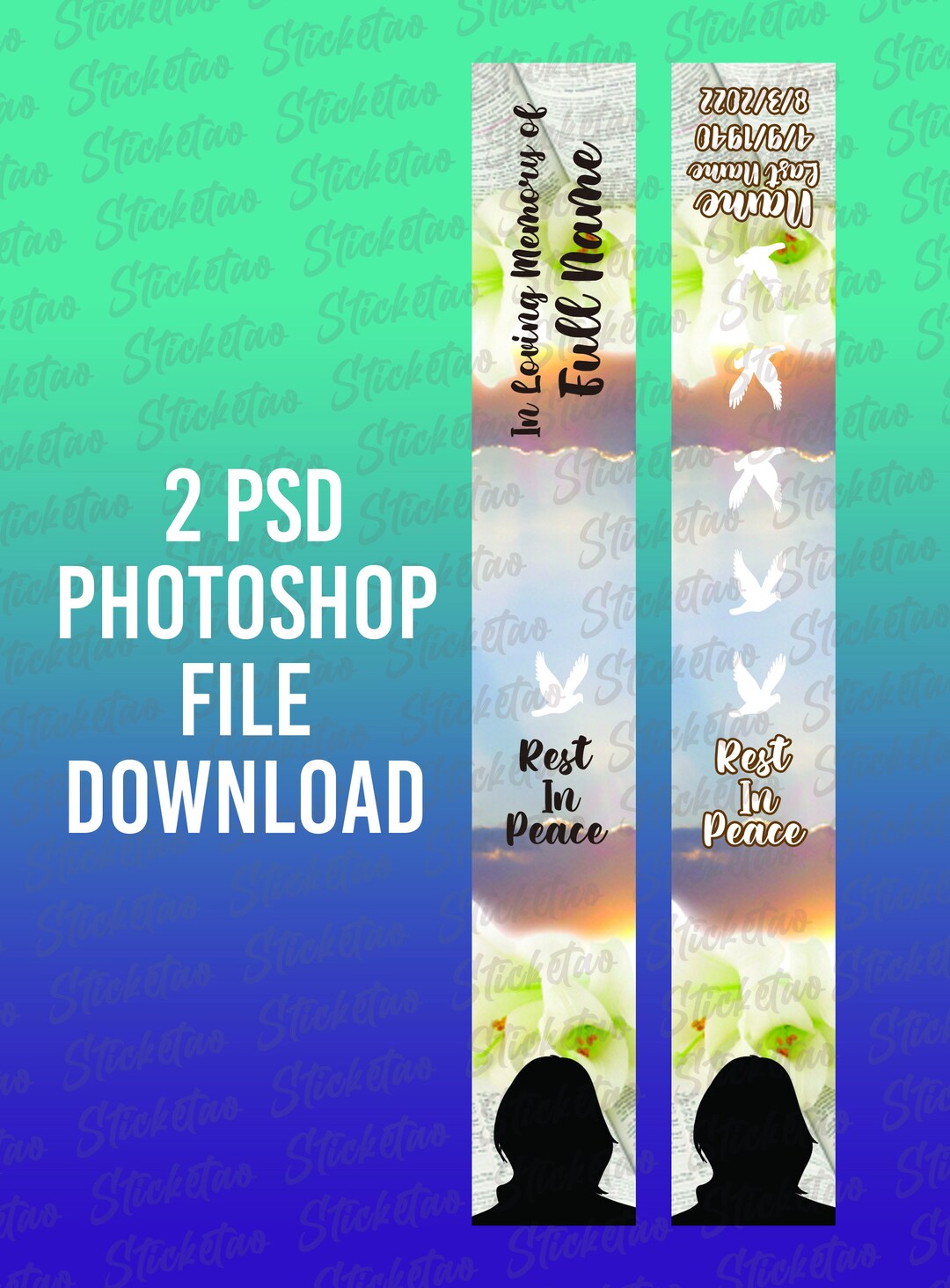 2 PSD File Download /photoshop File / Memorial Ribbon / RIP Ribbon ...