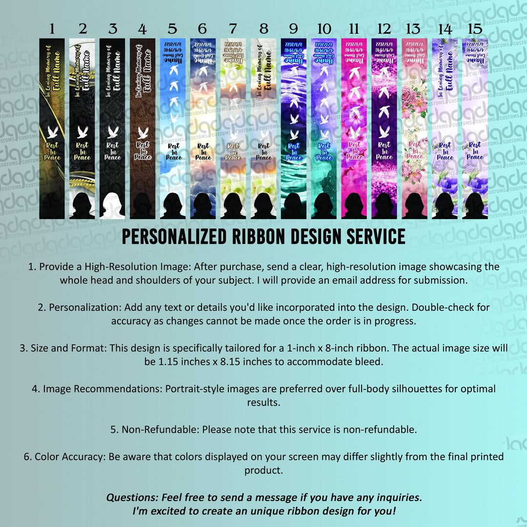 Custom JPEG File Download / Memorial Ribbon / RIP Ribbon / Rest in ...