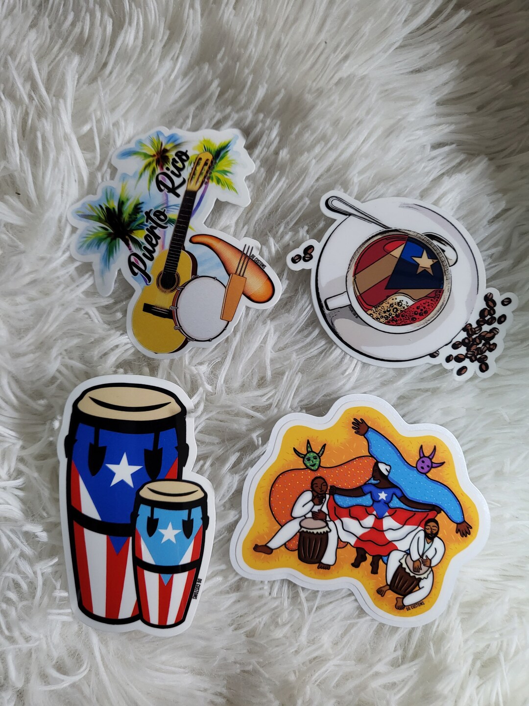 Puerto Rico Stickers 3in, Boricua Stickers, Cafe De PR, Tambores ...