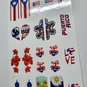 Nail Waterdecal Clear / Waterslide / Nail Art / Puerto Rico Nail Decal ...