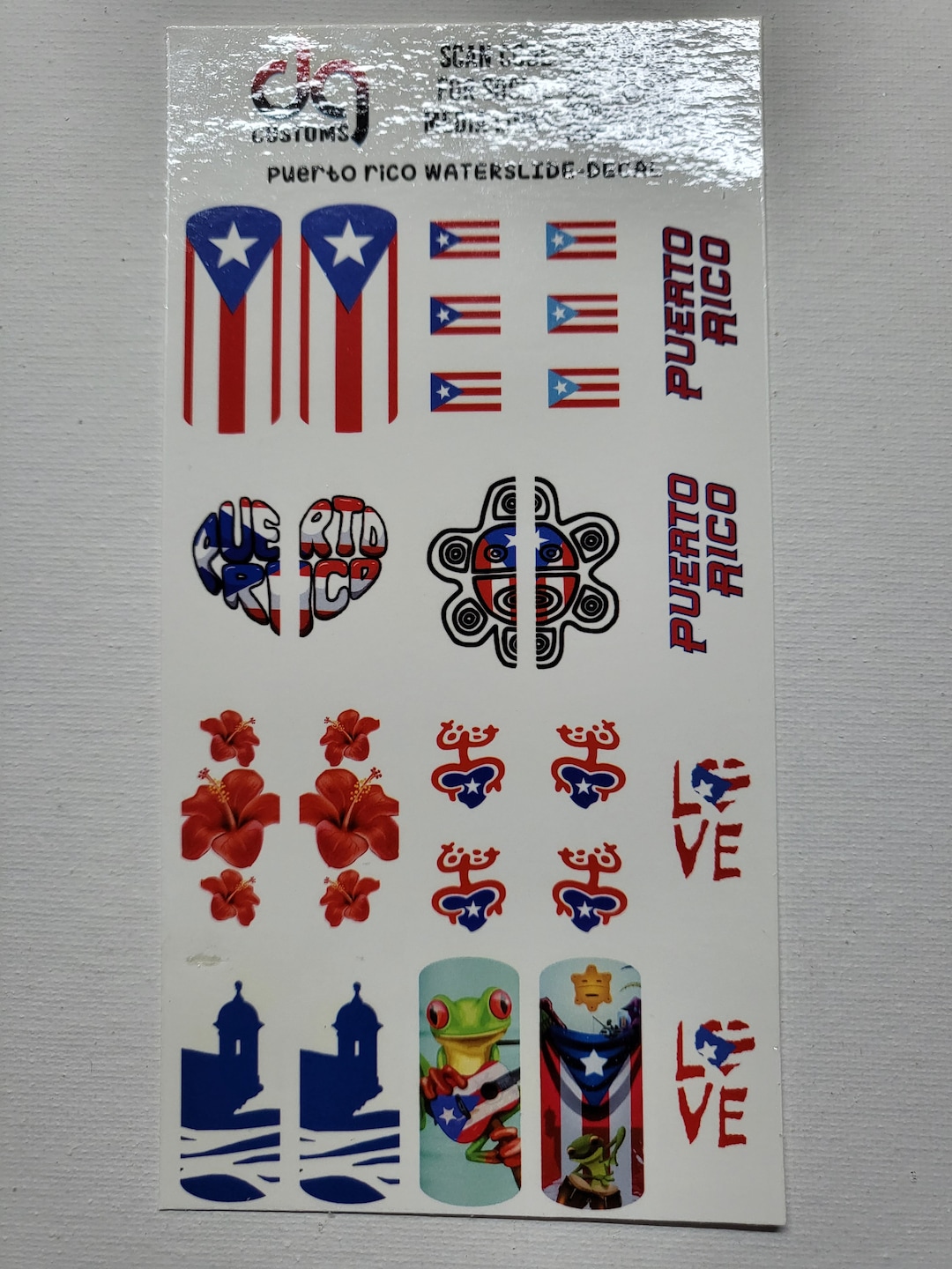 Nail Waterdecal Clear / Waterslide / Nail Art / Puerto Rico Nail Decal ...