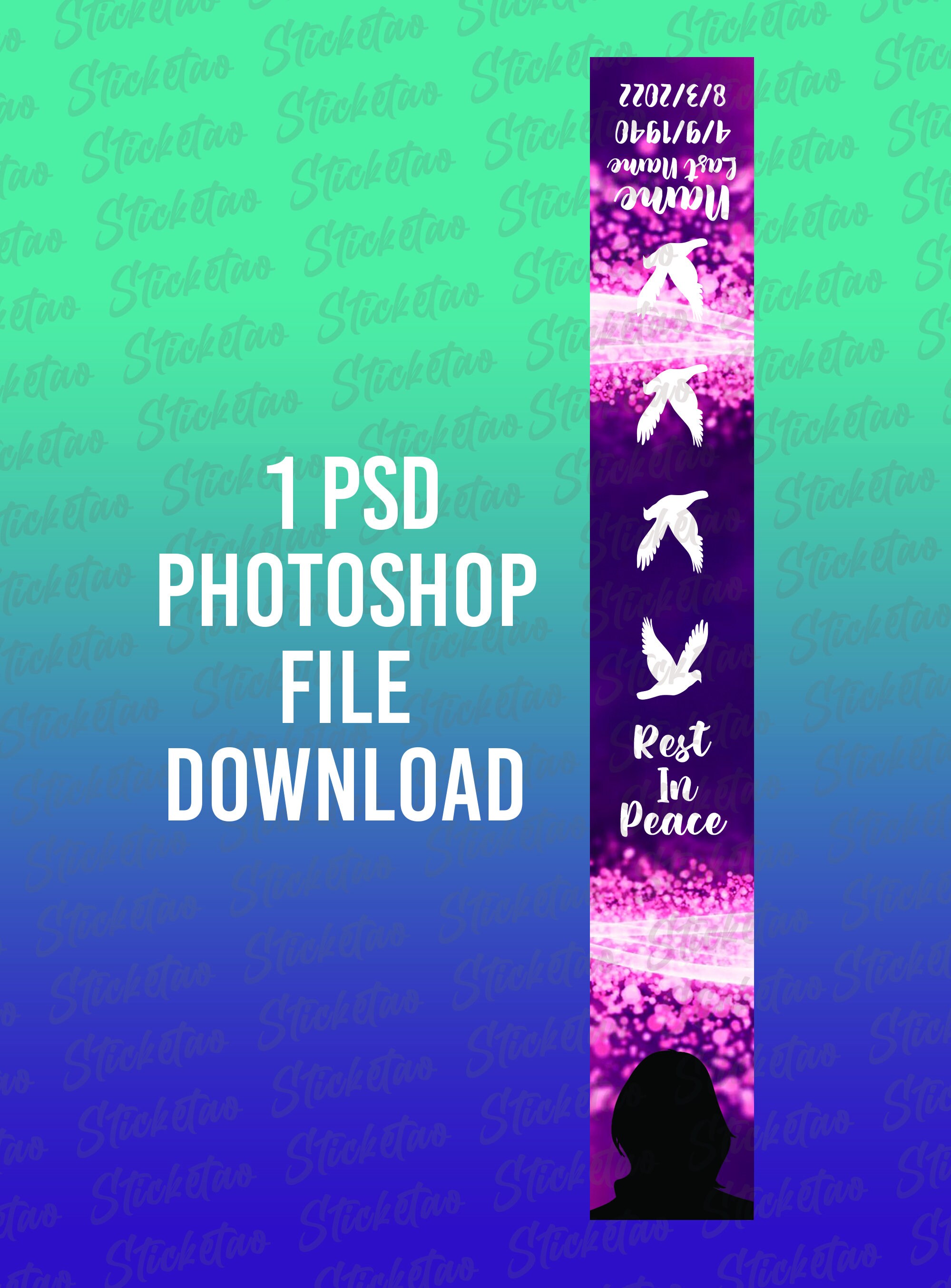 PSD File Download /photoshop File / Memorial Ribbon / RIP Ribbon / Rest ...