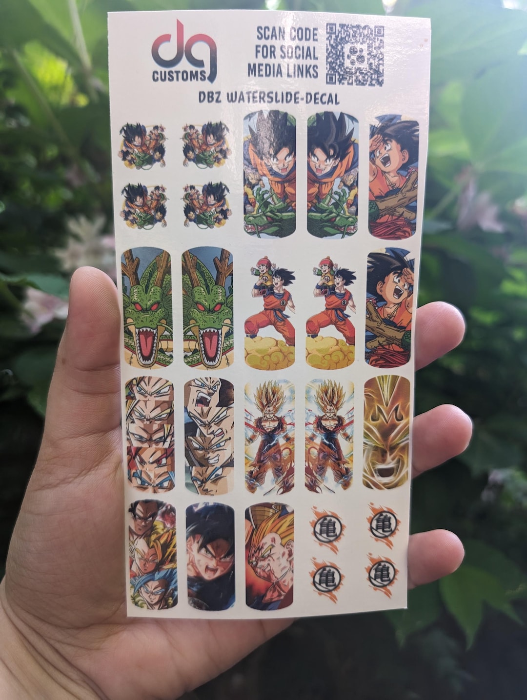 Dragon Ball Z Nail Waterslide Sticker, DBZ Nail Decal, Clear Anime Nail ...