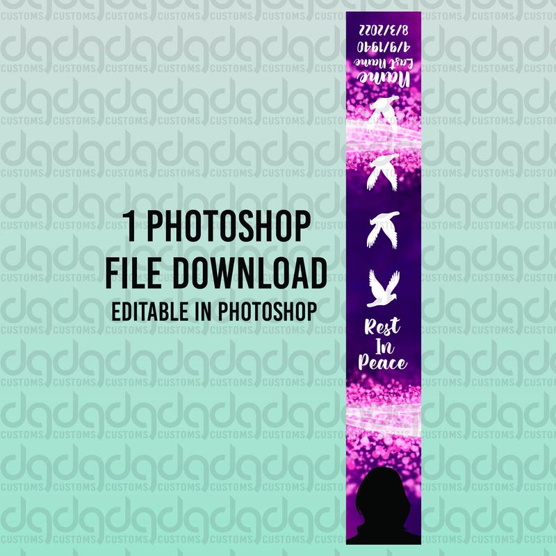 Memorial Ribbon Template Canva - Etsy