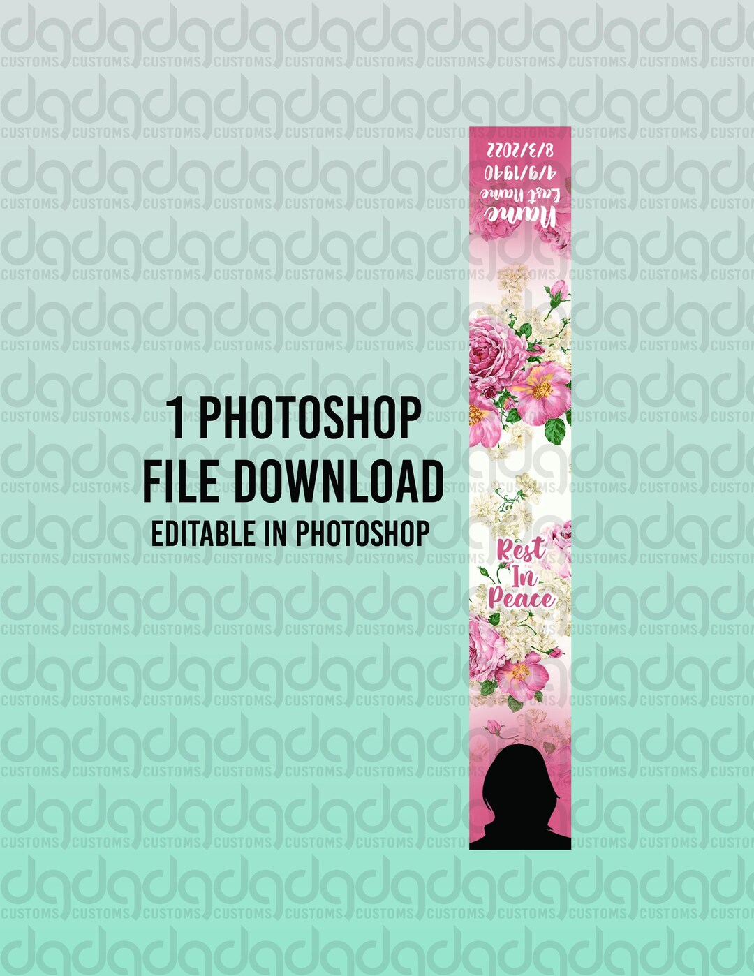 PSD File Download /photoshop File / Memorial Ribbon / RIP Ribbon / Rest ...