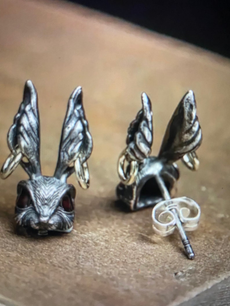Tiny Punk Bunny Earrings - Etsy