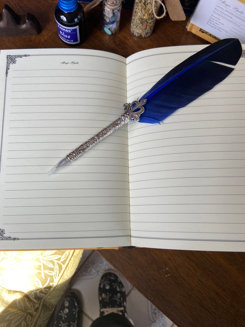 The Blue Box Set Creative Hard Cover Journal and Quill Set 11 Pc. - Etsy