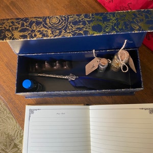 The Blue Box Set Creative Hard Cover Journal and Quill Set 11 Pc. - Etsy