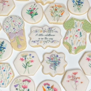 Wildflower Baby Shower Cookies – Custom Floral Sugar Cookies ...