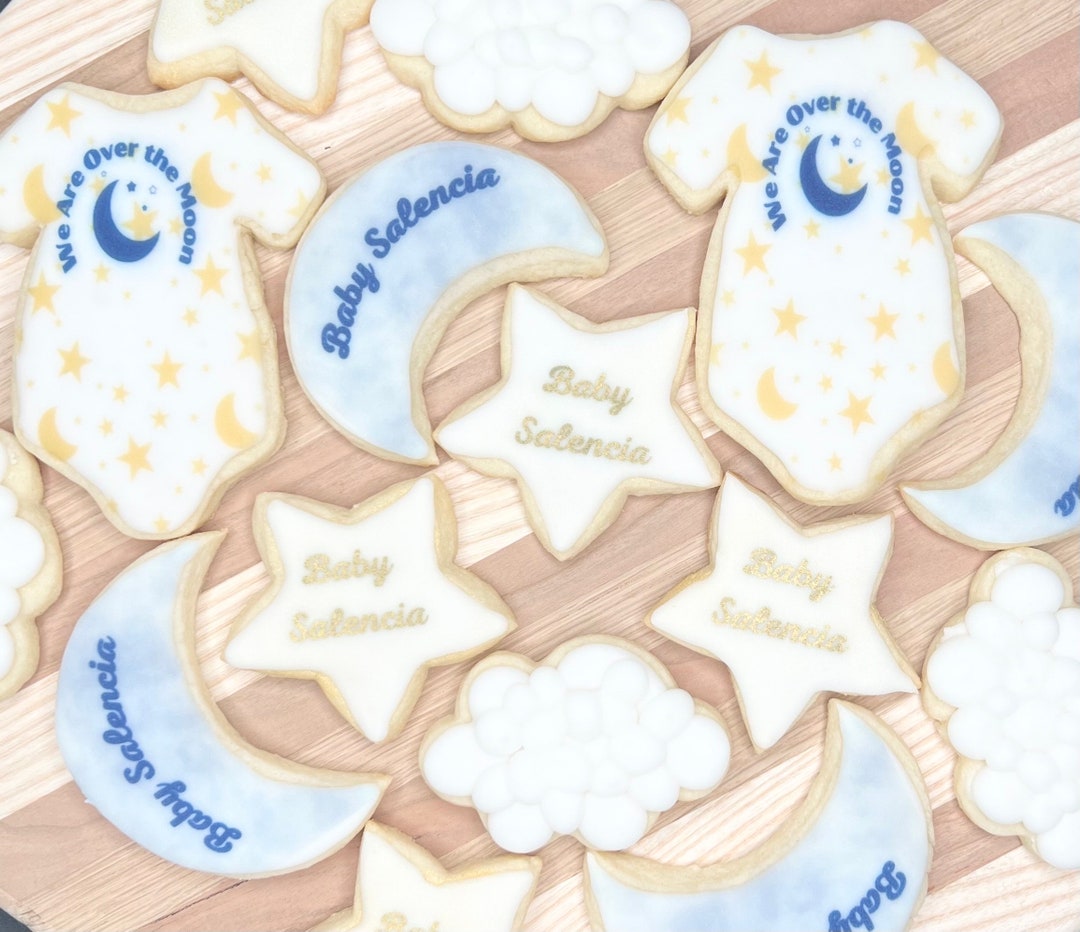 Over the Moon Baby Shower Themed Cookies - Etsy