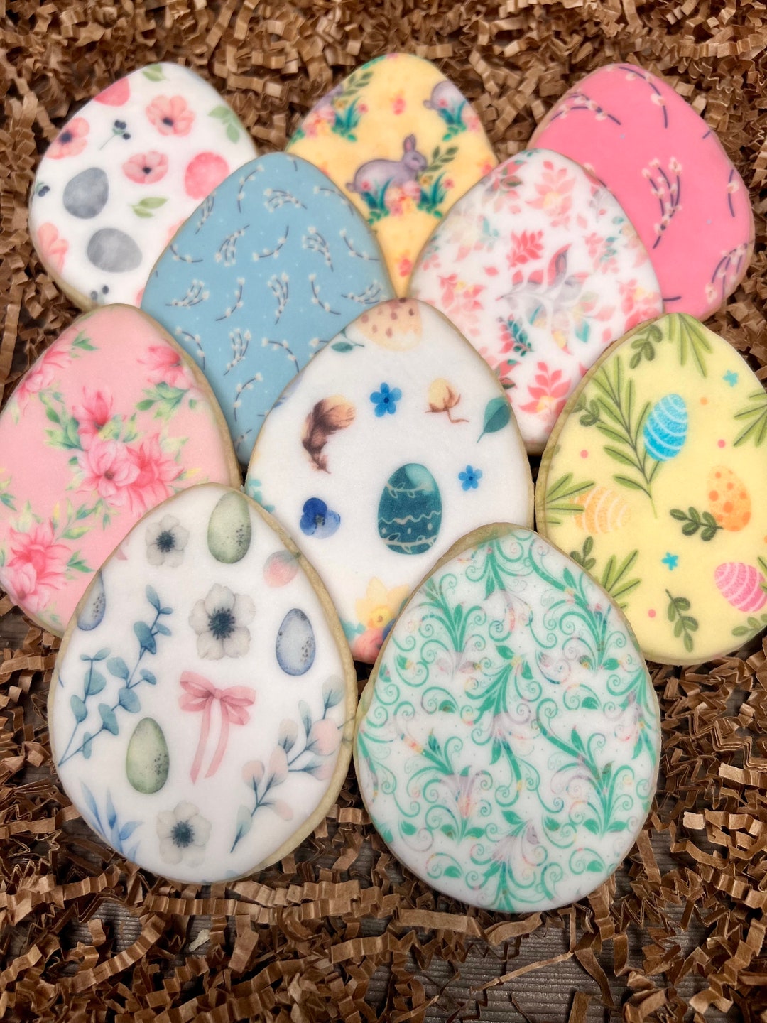 Decorated Easter Egg Cookies – Large Sugar Cookie Gift - Etsy