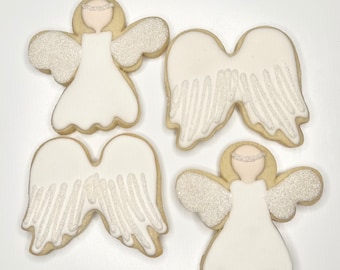 ANGEL COOKIES 12 Decorated Sugar Cookie Favors - Etsy