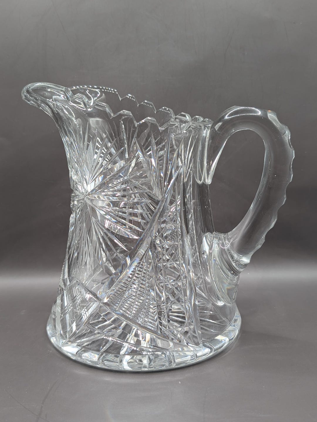 ABP American Brilliant Period Heavy Leaded Crystal Cut Glass Pitcher ...