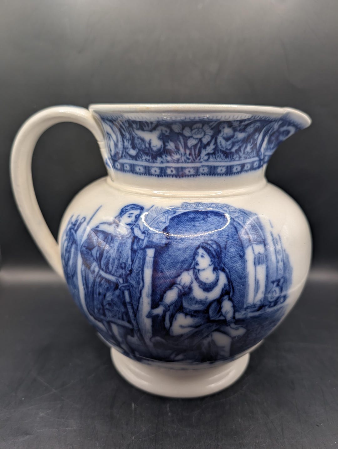 Antique 1800's Wedgwood Ivanhoe Flow Blue Milk Pitcher Jug - Etsy