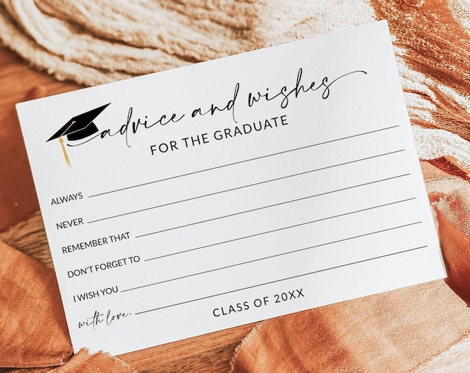 Graduation Advice & Wishes, Printable Graduation Advice Cards, Custom ...