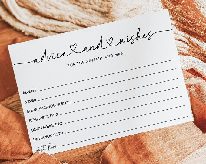 Wave Advice for the Bride Cards: Minimalism - Etsy