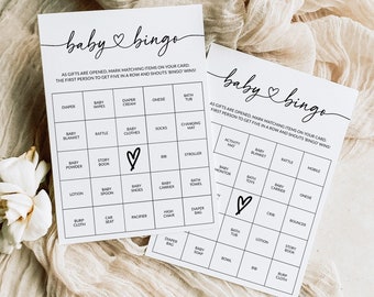 Baby Bingo Game 60 Prefilled Baby Shower Bingo Cards Baby Shower Game ...