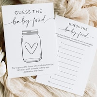 Guess the Baby Food Baby Shower Game, Taste the Baby Food, Minimalist ...
