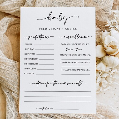 Baby Predictions and Advice for Parents-to-be Sign and Cards - Etsy