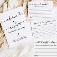 Wildflower Bridal Advice Card Template, Bridal Shower Advice, Wishes ...