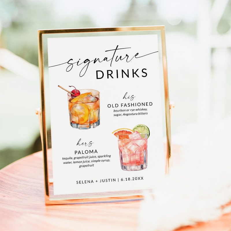 Editable 2 Drink Menu - Etsy