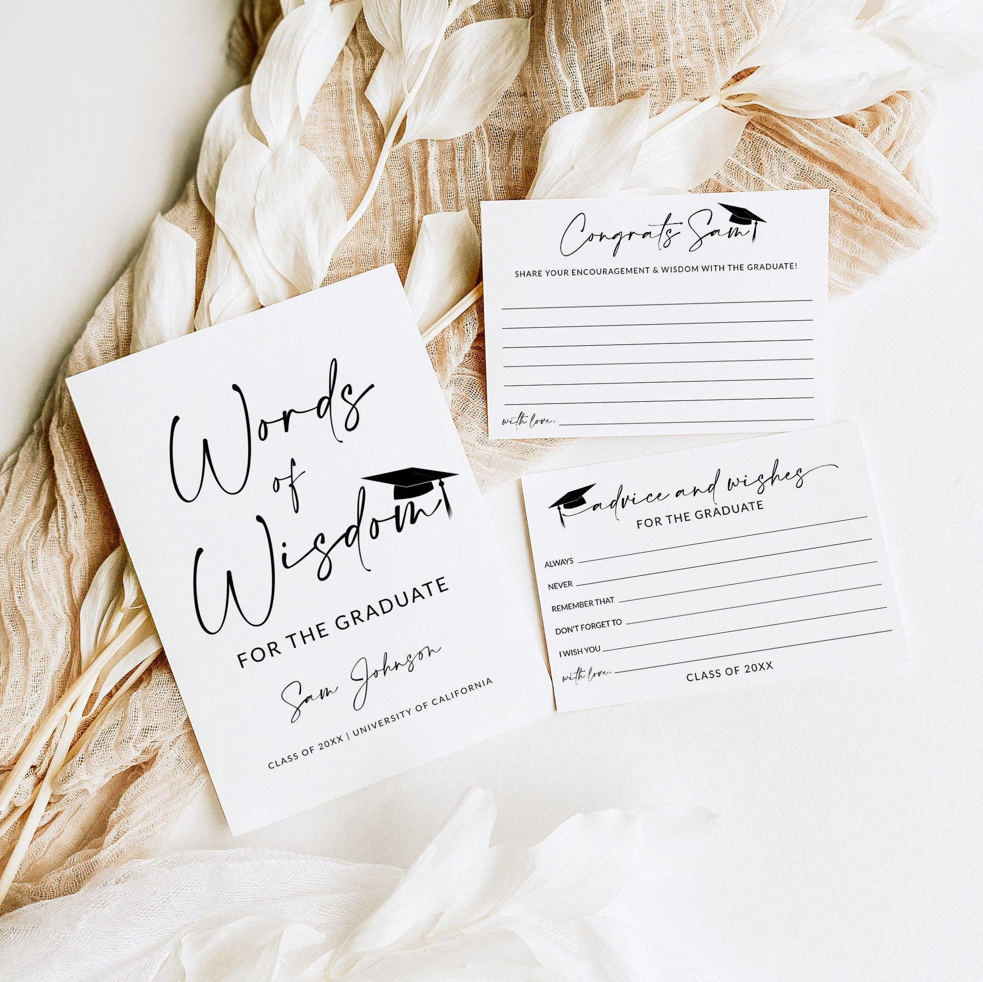 Words of Wisdom Graduation Sign and Card | Advice and Wishes for the ...