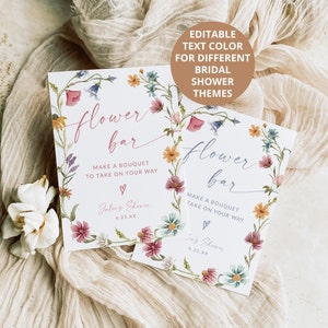 Flower Bar Sign, Wildflower Bloom Bar Sign, Bridal Shower Flower Bar ...