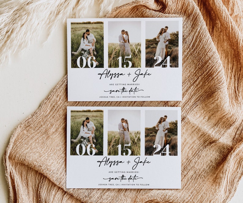 Save the Date Template Photo Collage Save the Date Card With - Etsy