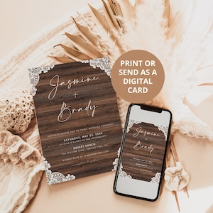 Rustic Wedding Invitation | Country Barn Digital Wedding Invitation ...