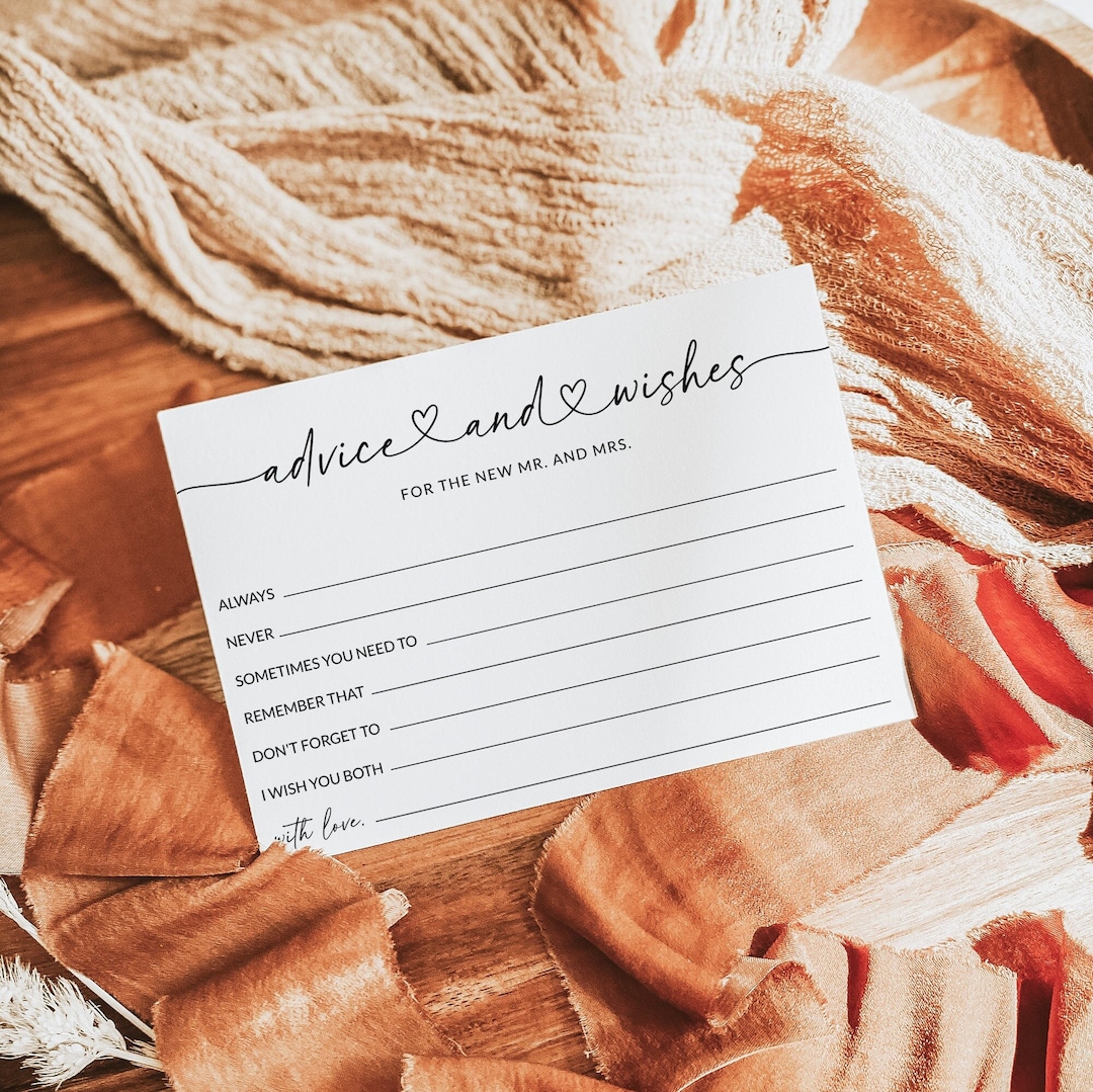 Advice for the Bride and Groom | Wedding Advice Cards | Bridal Shower ...