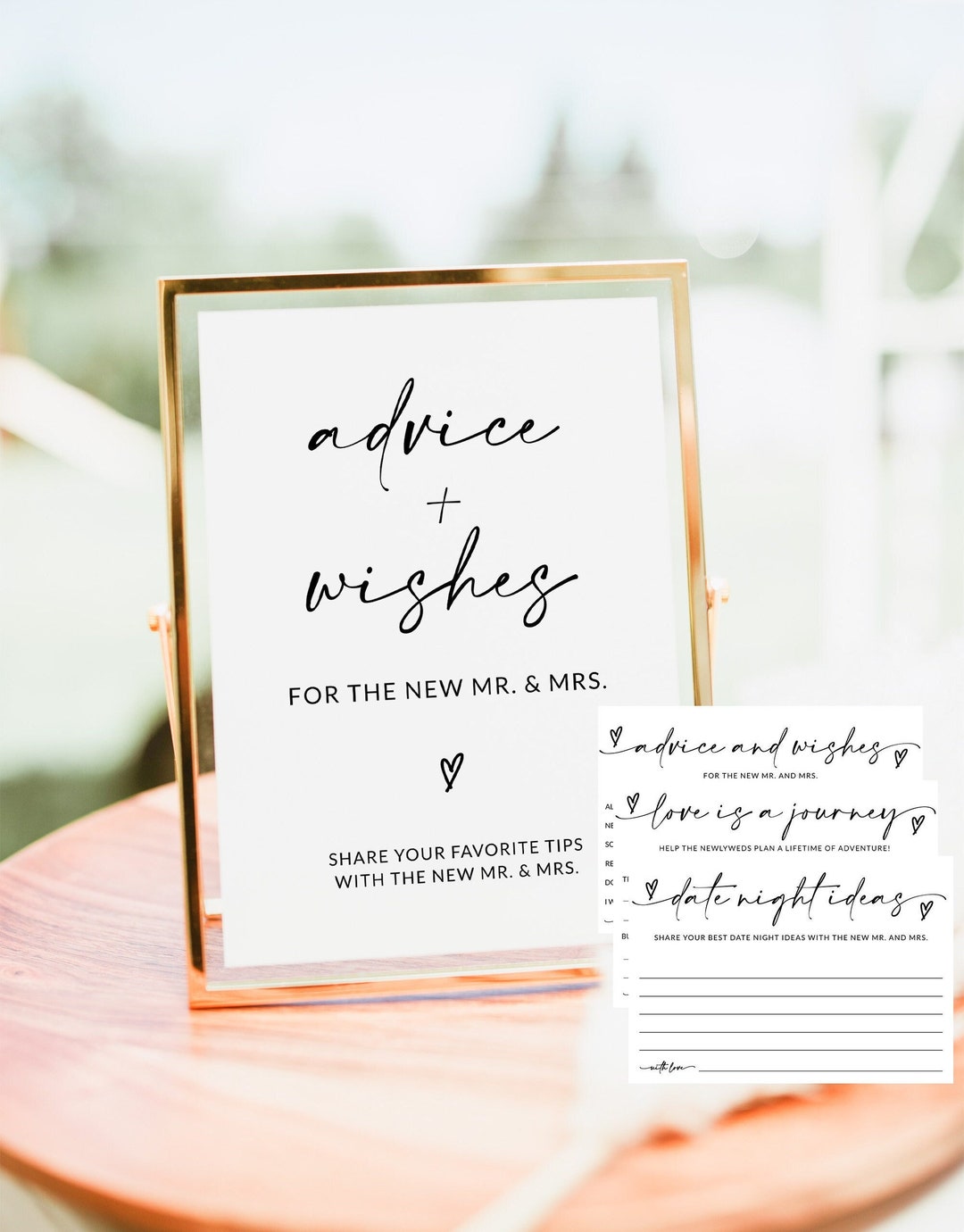 Advice and Wishes Sign and Cards | Advice and Wishes for Bride and ...