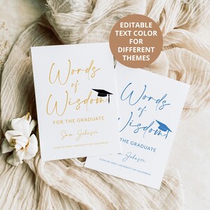 Words of Wisdom Graduation Sign and Card | Advice and Wishes for the ...