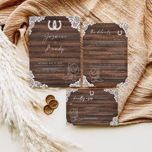 Rustic Wedding Invitation Set | Country Barn Wedding Invitation Suite ...