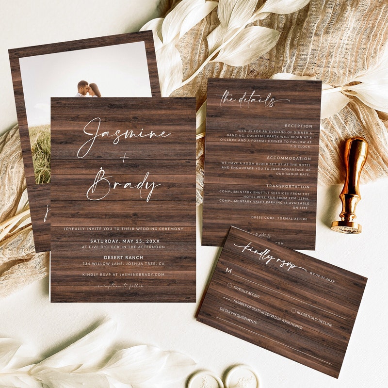 Rustic Wedding Invitation - Etsy
