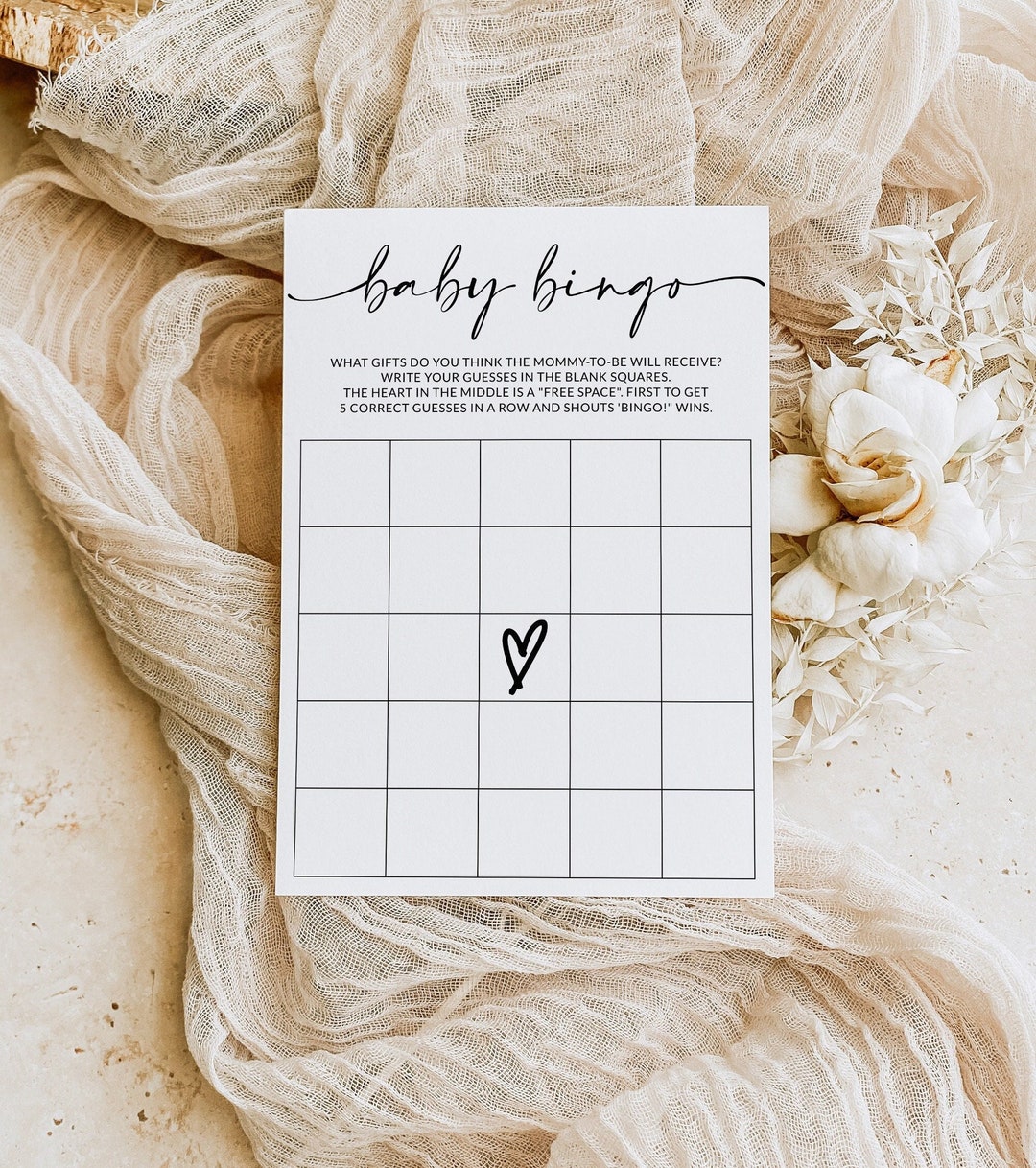 Baby Bingo Game | Baby Shower Bingo Template | Gender Neutral Baby ...
