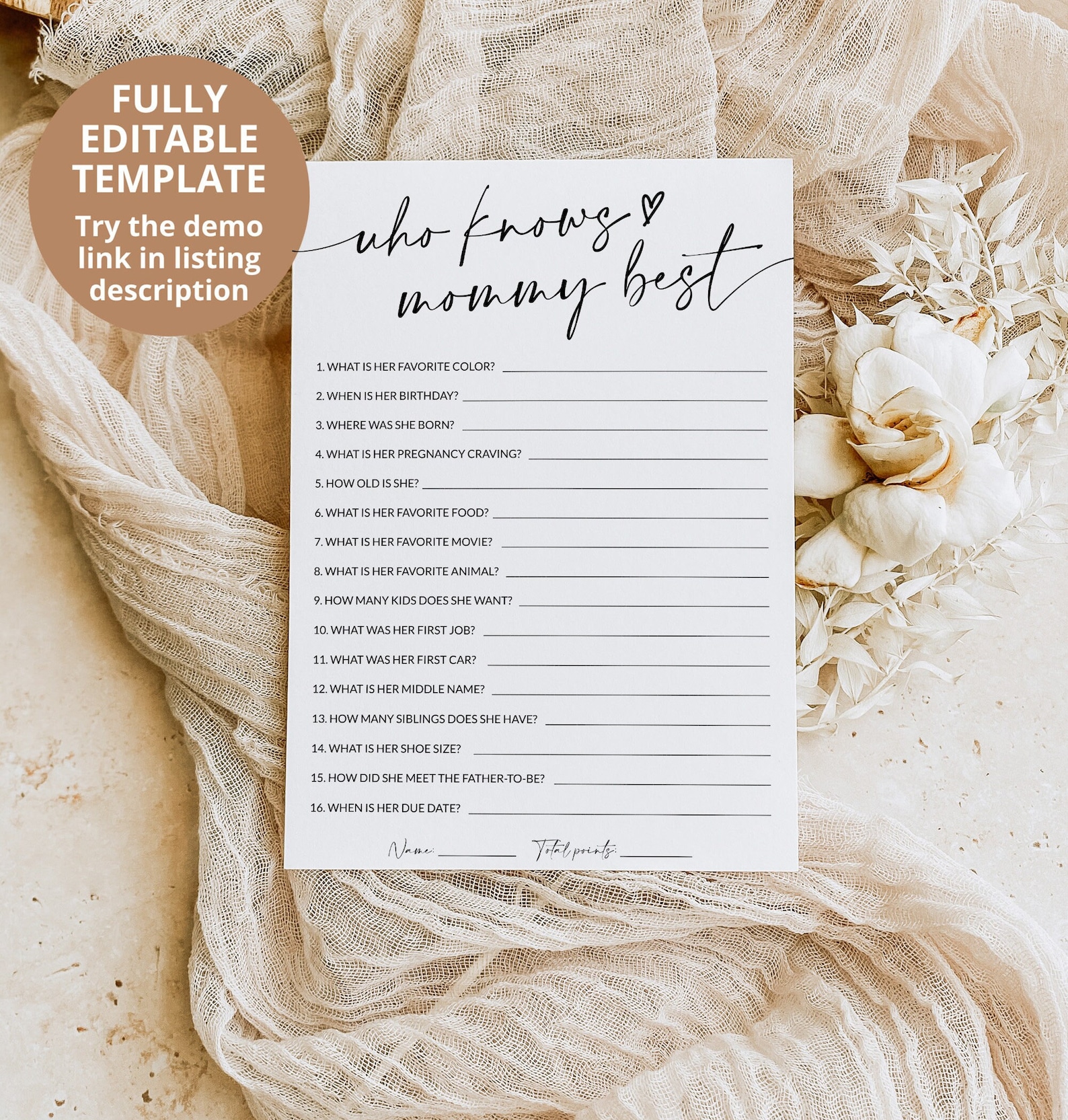 Who Knows Mommy Best Baby Shower Game How Well Do You Know Mommy Baby ...