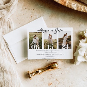 Wedding Invitation Template Photo Collage | Wedding Invitation With ...